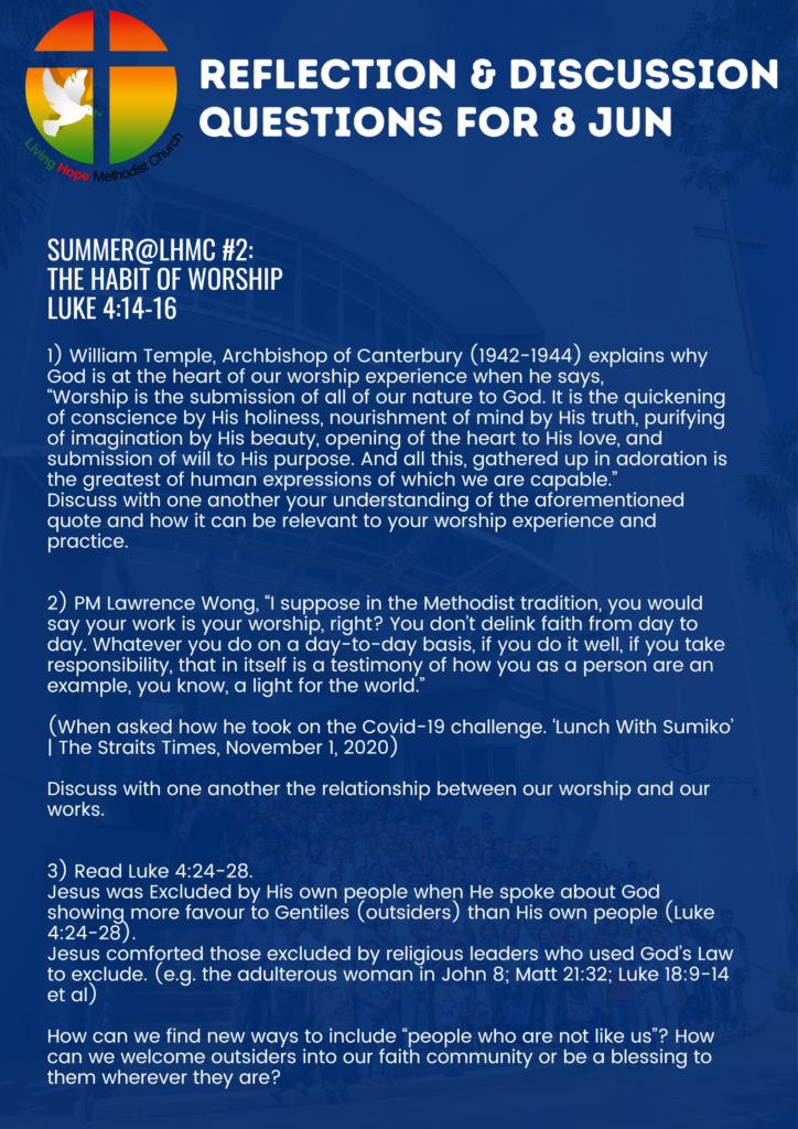 Sermon Reflection Questions – Living Hope Methodist Church